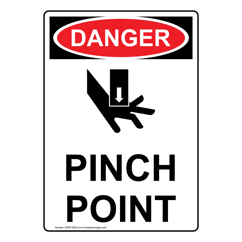 OSHA DANGER Pinch Point Bilingual Sign ODB-5250 Pinch / Nip Point