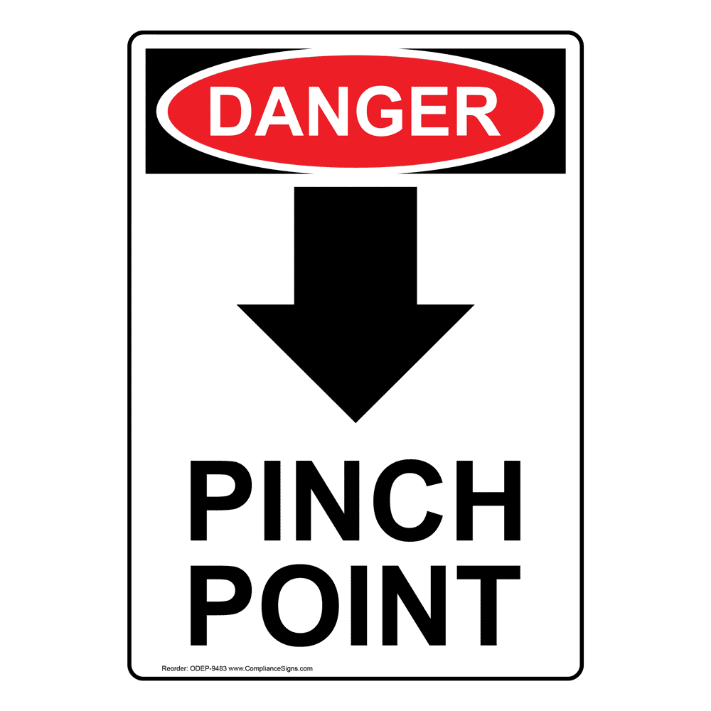 Portrait OSHA Pinch Point Sign With Symbol ODEP-9483