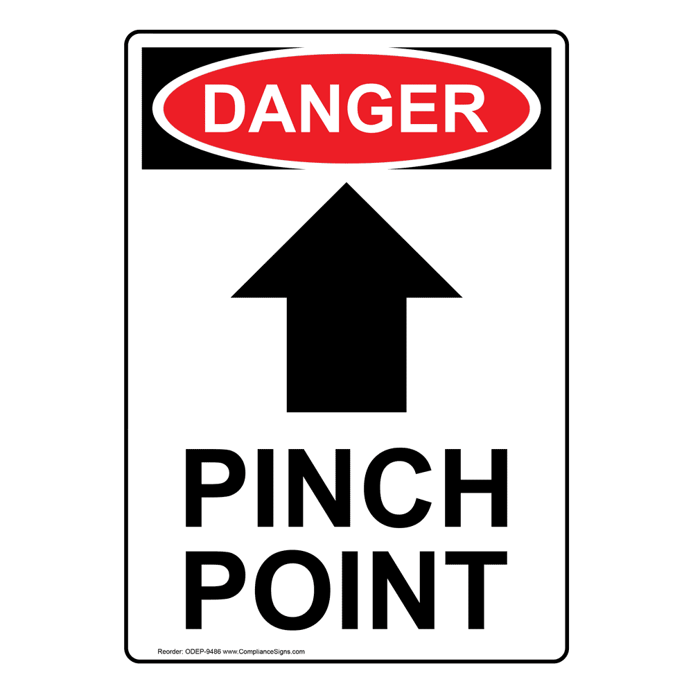 Portrait OSHA Pinch Point Sign With Symbol ODEP-9486