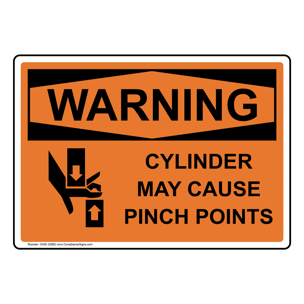 OSHA Pinch Point Hazard Sign With Symbol OWE-32870