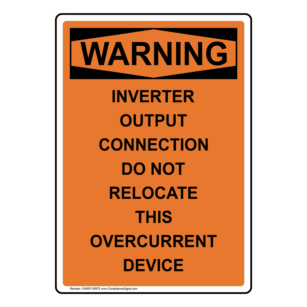 Portrait OSHA Inverter Output Connection Do Sign OWEP-35673