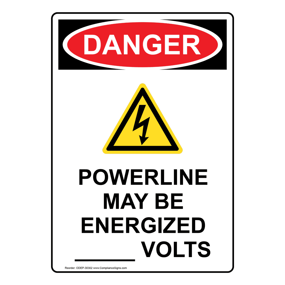 Portrait OSHA Powerline May Be Energized Sign With Symbol ODEP-30302