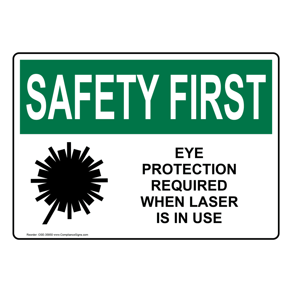 Osha Eye Protection Required When Machine Is Operating Sign Ose 35851