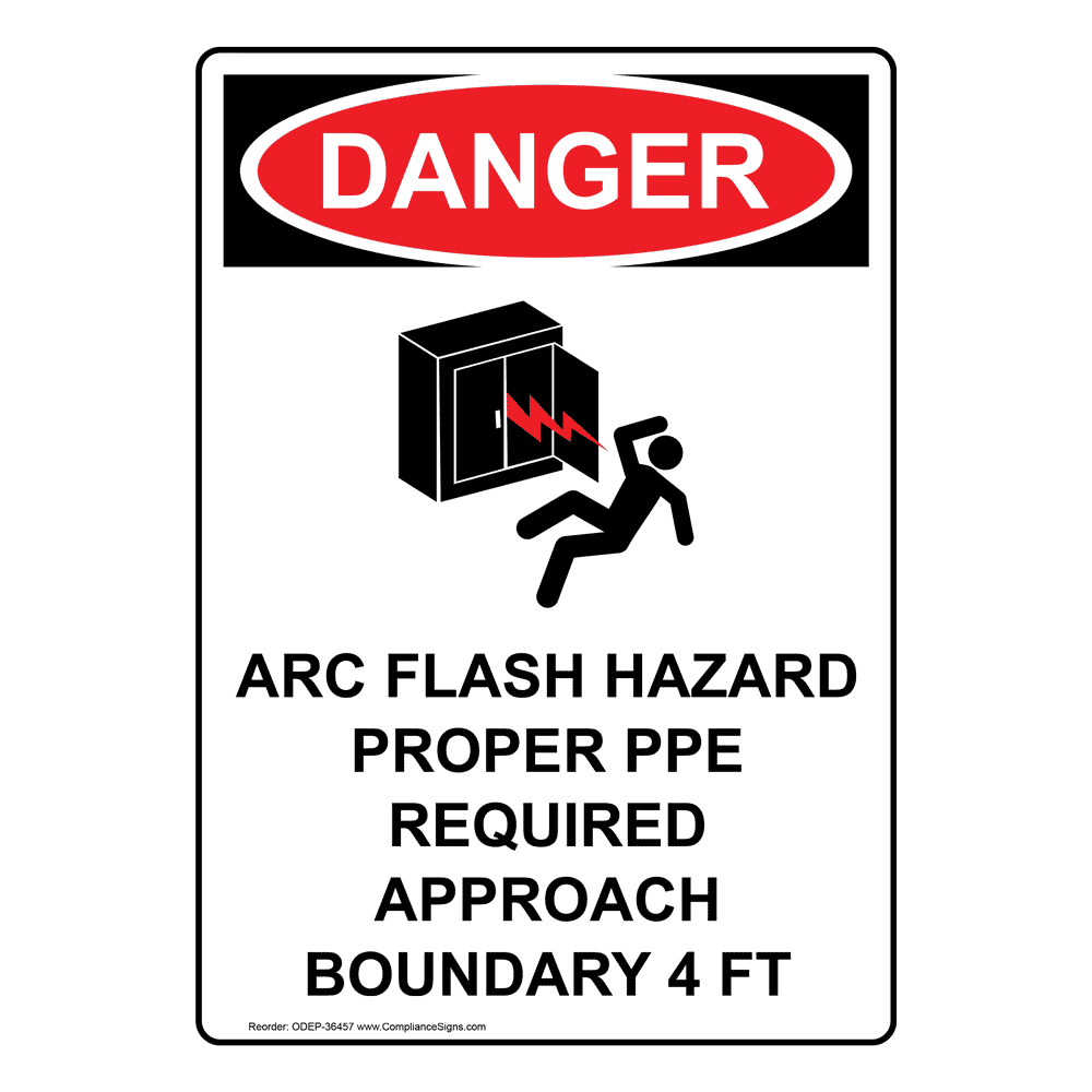 Portrait OSHA Arc Flash Hazard Proper Sign With Symbol ODEP-36457
