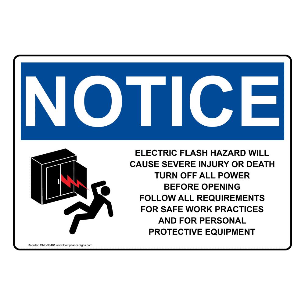 OSHA Electric Flash Hazard Will Cause Sign With Symbol ONE-36461