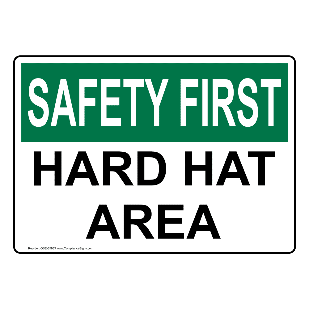 Printable Hard Hat Area Sign Danger Sign Hard Hat Area Visual