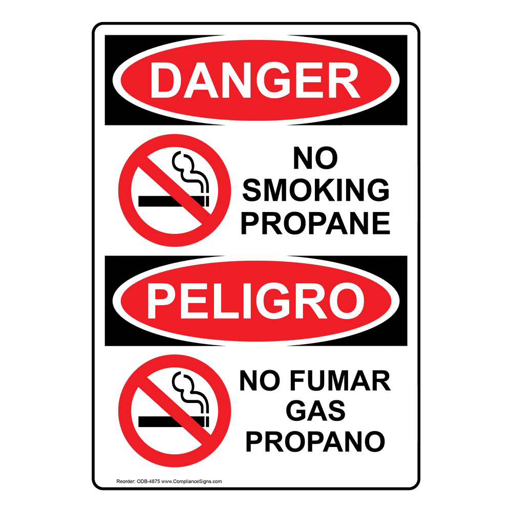 Portrait OSHA-GHS Propane Sign With Symbol ODEP-27884