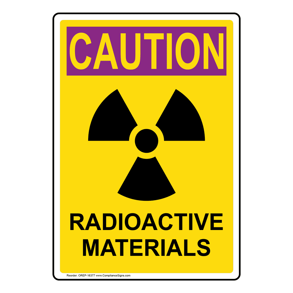 Portrait OSHA Radioactive Materials Sign With Symbol OREP-16377