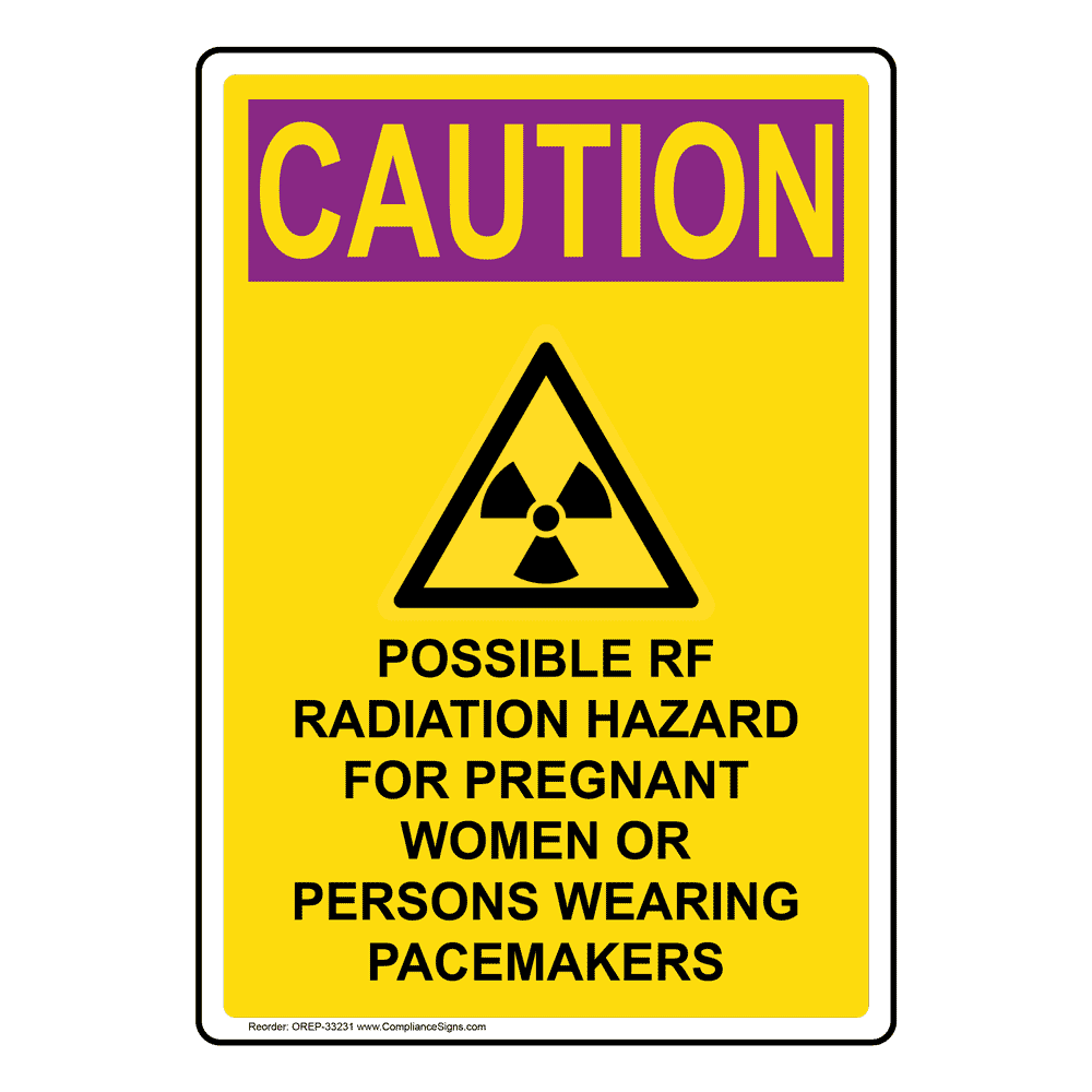 Portrait OSHA Possible RF Radiation Sign With Symbol OREP-33231