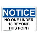Under 18 Safety Signs from ComplianceSigns.com