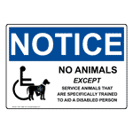 Accessibility - Service Animal Signs and Labels
