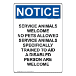 Accessibility - Service Animal Signs and Labels