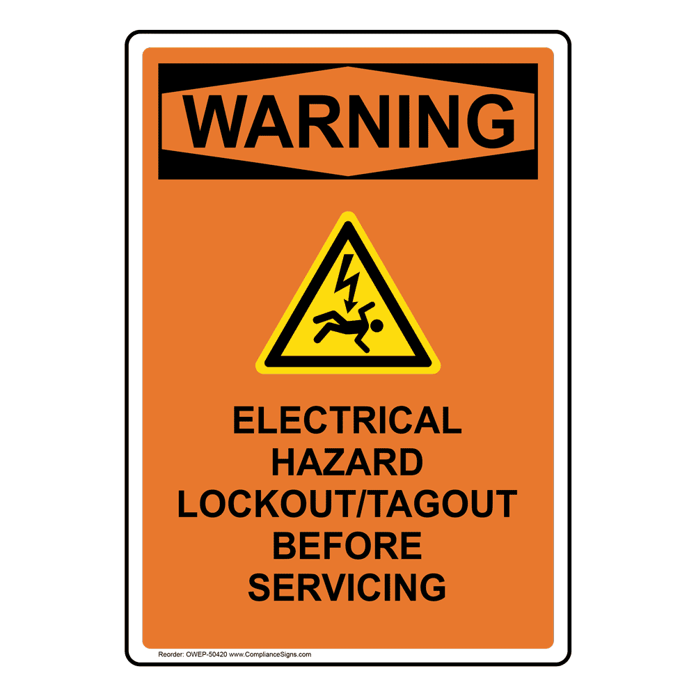 Portrait OSHA Electrical Hazard Sign With Symbol OWEP-50420