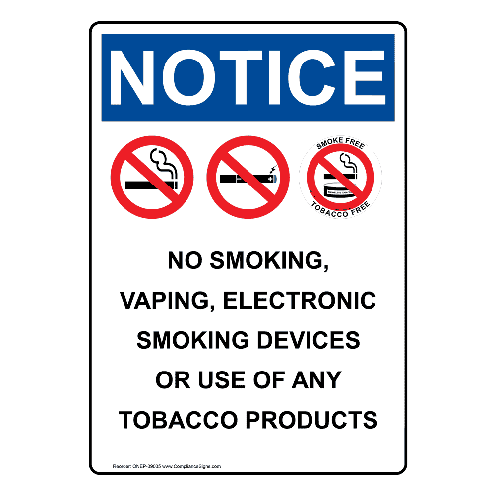 OSHA No Smoking, Vaping, Electronic Sign With Symbol ONE-39035