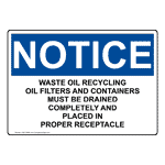 Chemical - Used / Waste Oil Signs and Labels