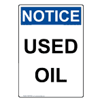 Chemical - Used / Waste Oil Signs and Labels