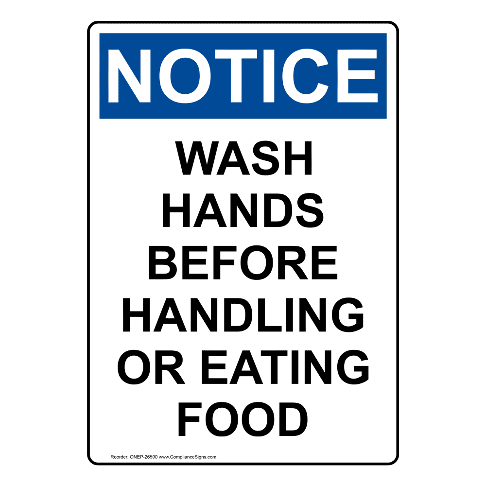 Wash Hands Before Handling Eating Food Sign ONE-26590 Hand Washing