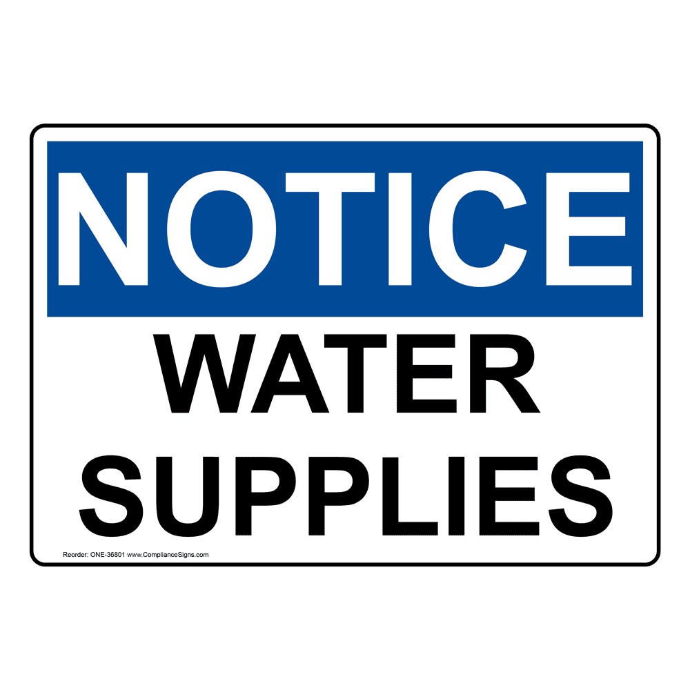 OSHA Water Supplies Sign ONE-36801