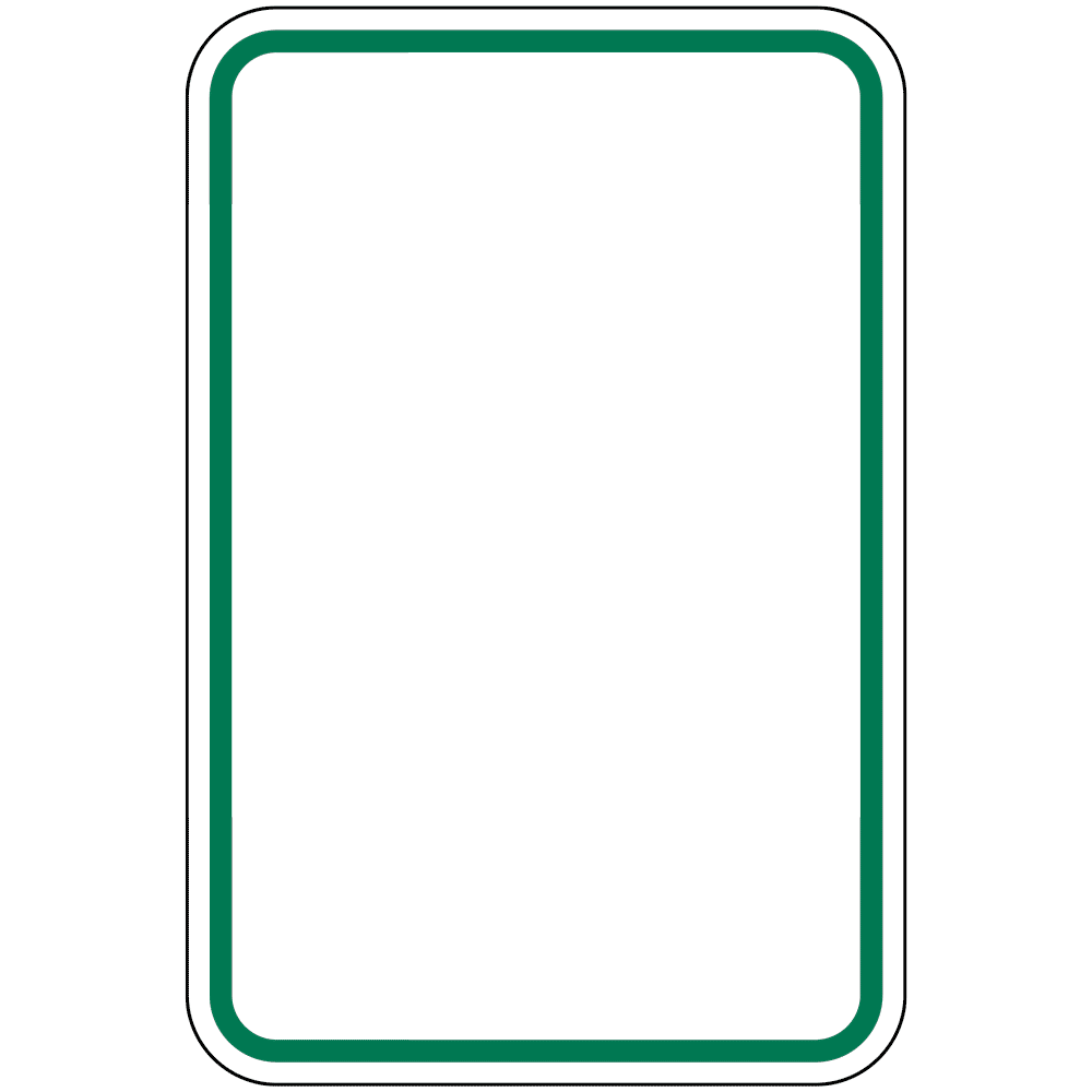 Green Border Blank Write-On Sign PKE-GREEN-BORDER-BLANK