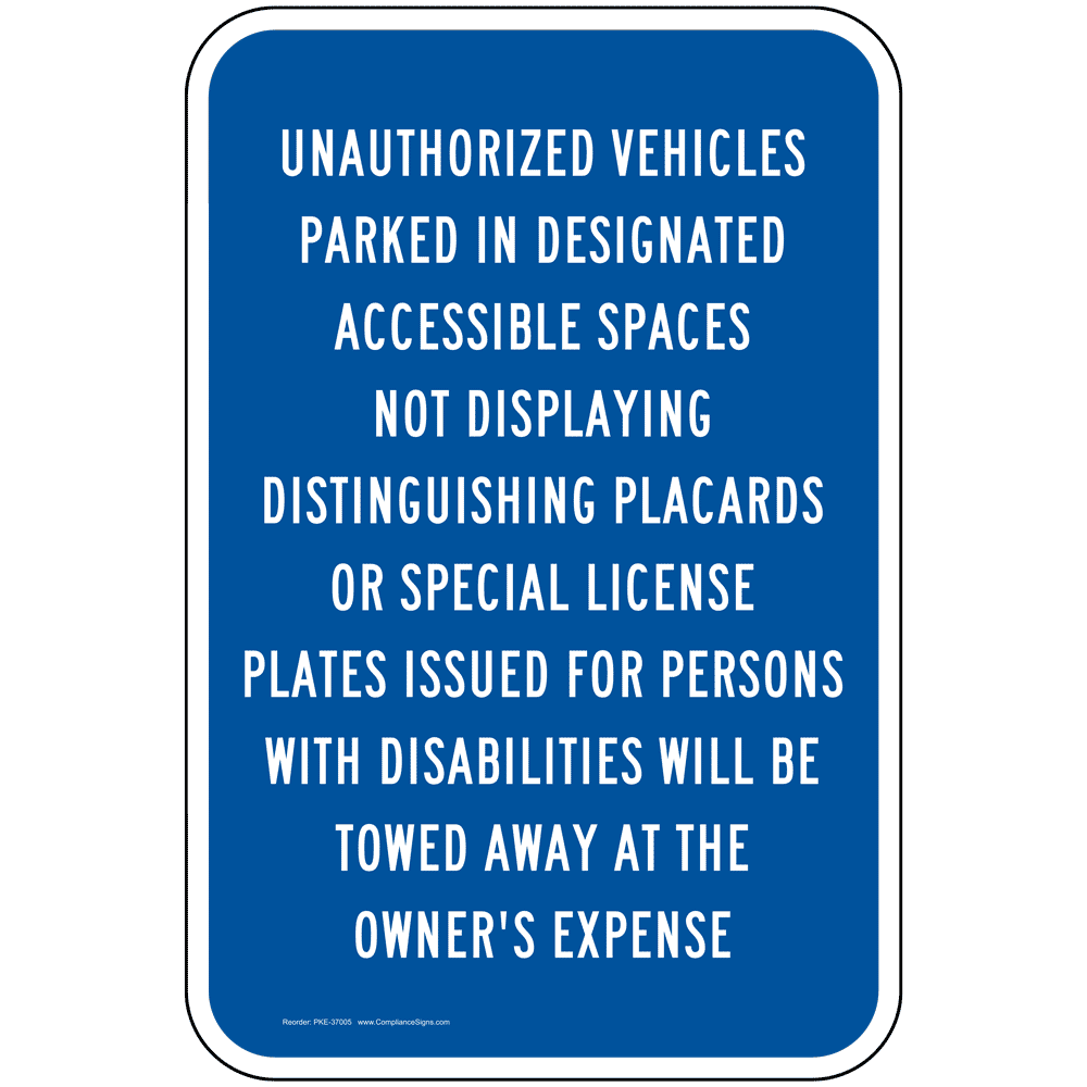 Portrait Unauthorized Vehicles Parked Reflective Sign PKE-37005