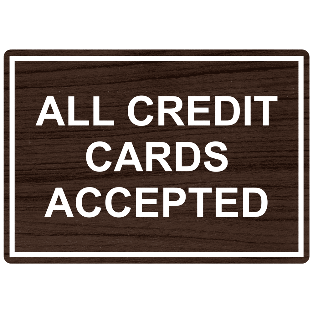 Credit Cards Accepted Sign