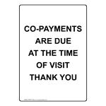 Copay Safety Signs from ComplianceSigns.com