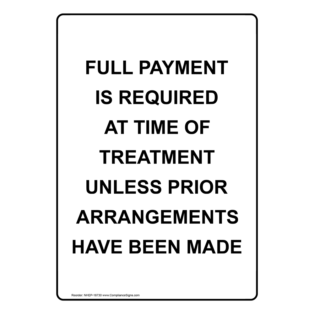 Portrait Full Payment Is Required At Time Of Sign NHEP-18730