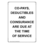Copay Safety Signs from ComplianceSigns.com