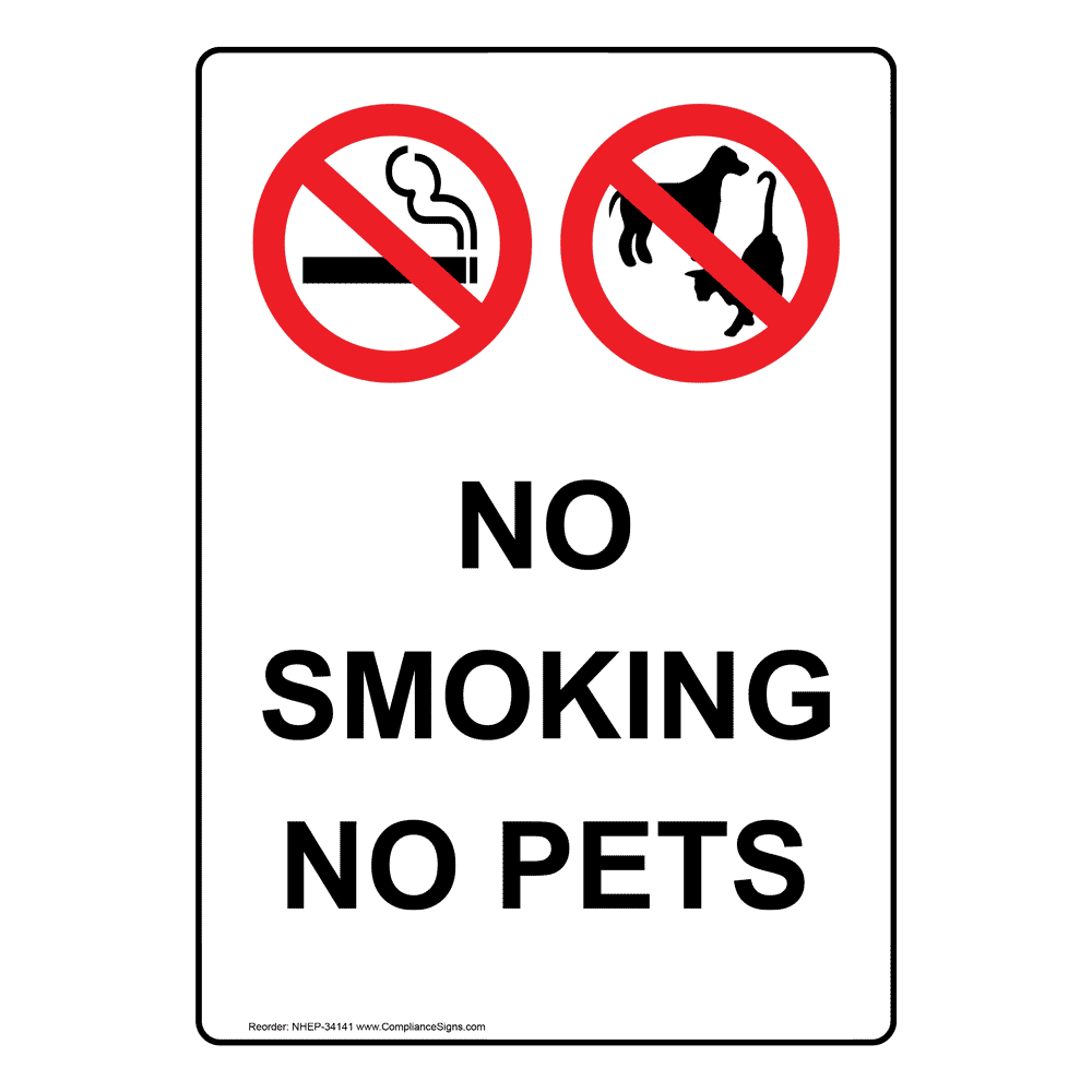 No Smoking No Pets Sign With Symbol NHE-34141