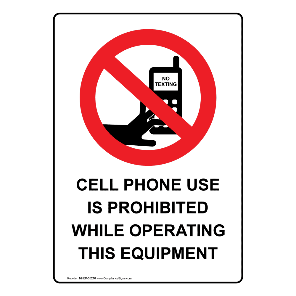 Portrait Cell Phone Use Is Prohibited Sign With Symbol NHEP-35216
