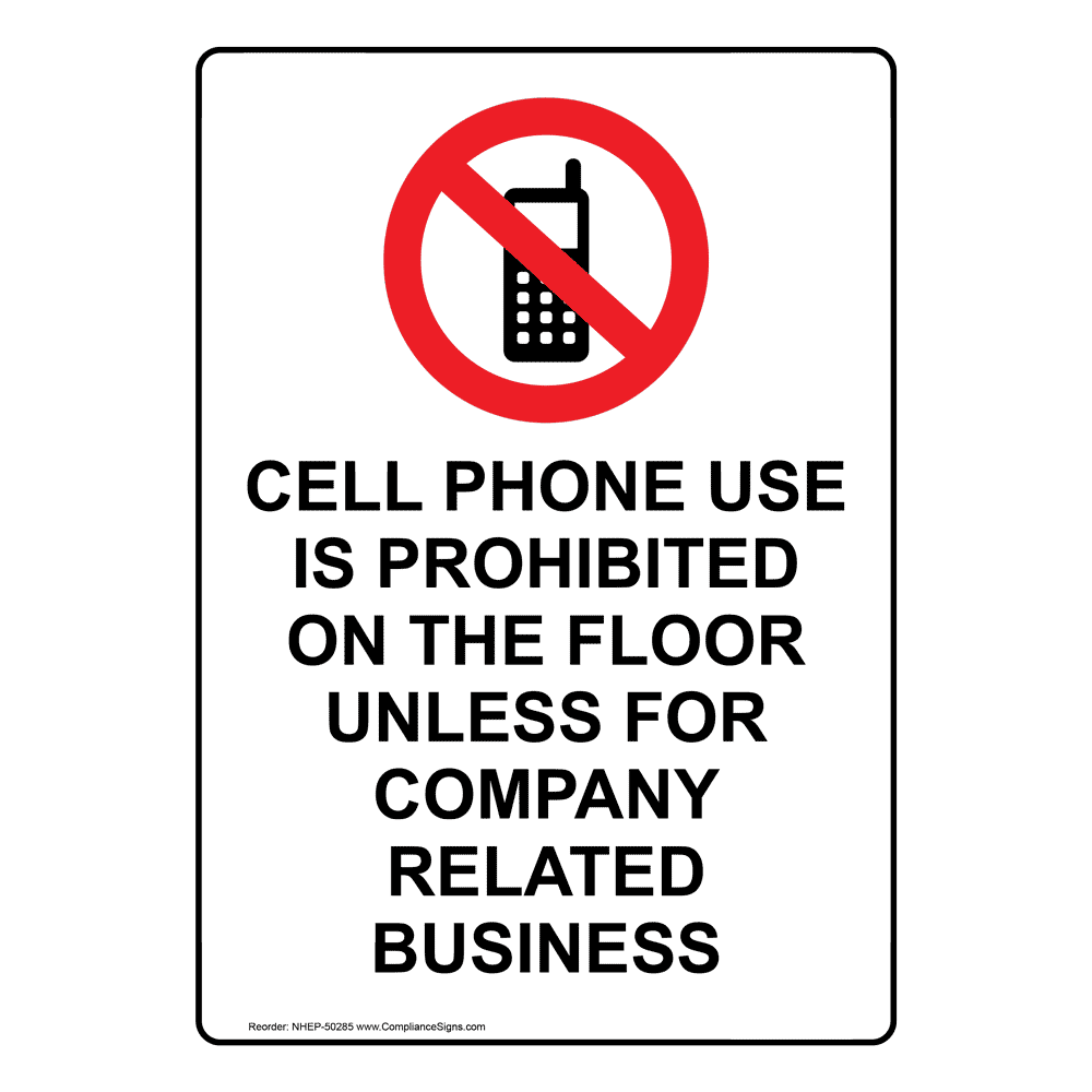 Portrait Cell Phone Use Is Prohibited Sign With Symbol NHEP-50285