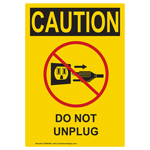unplug Safety Signs from ComplianceSigns.com