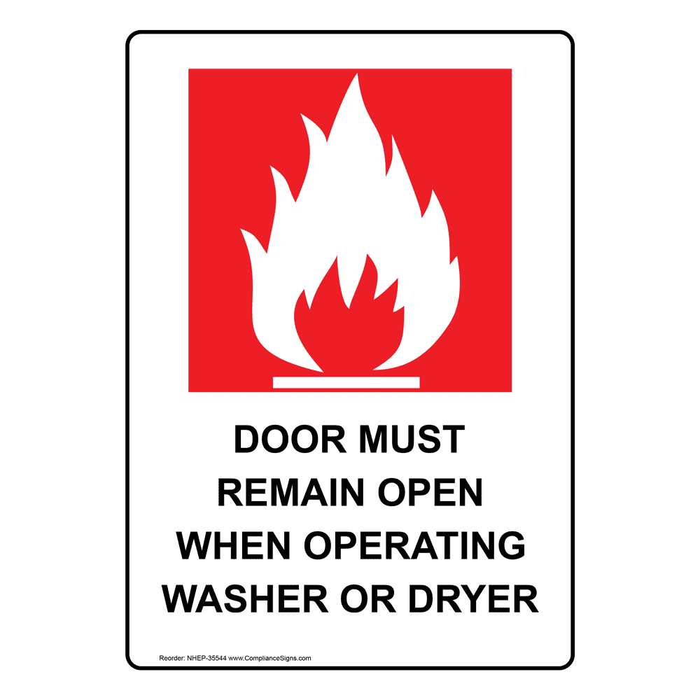 Portrait Door Must Remain Open When Sign With Symbol NHEP-35544