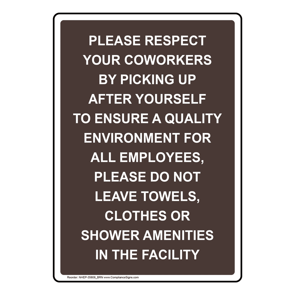 Portrait Please Respect Your Coworkers By Sign NHEP-35808_BRN
