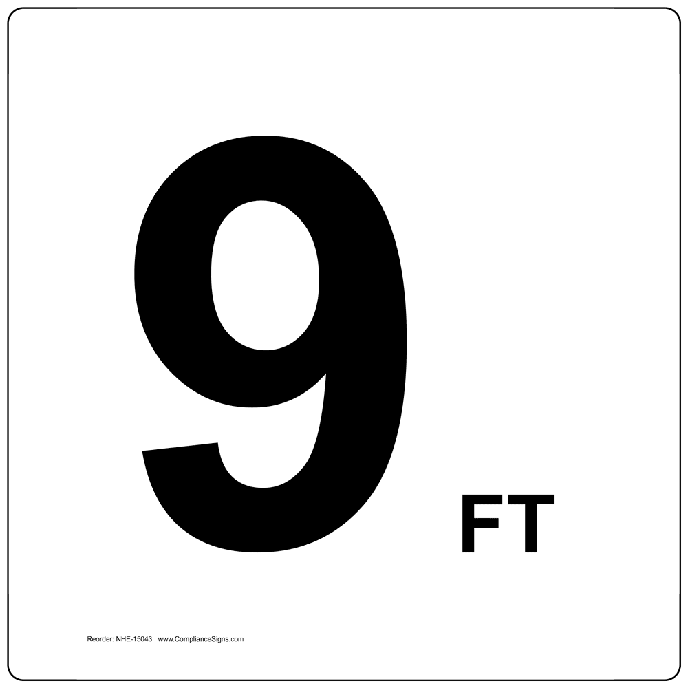 9 Ft Pool Depth Sign NHE-15043