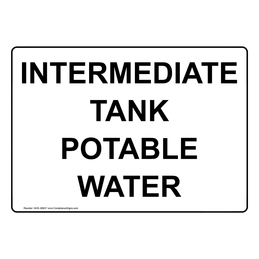 Portrait Intermediate Tank Potable Water Sign NHEP-36837