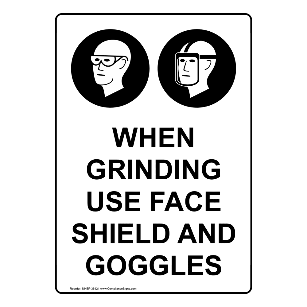 Portrait When Grinding Use Face Sign With Symbol NHEP-36421