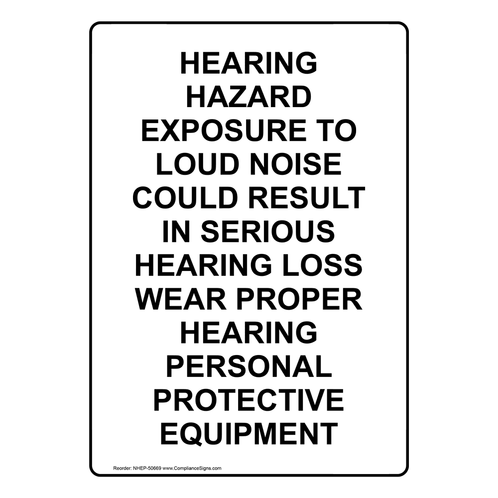 Portrait Risk Of High Noise Levels Sign With Symbol NHEP-50670