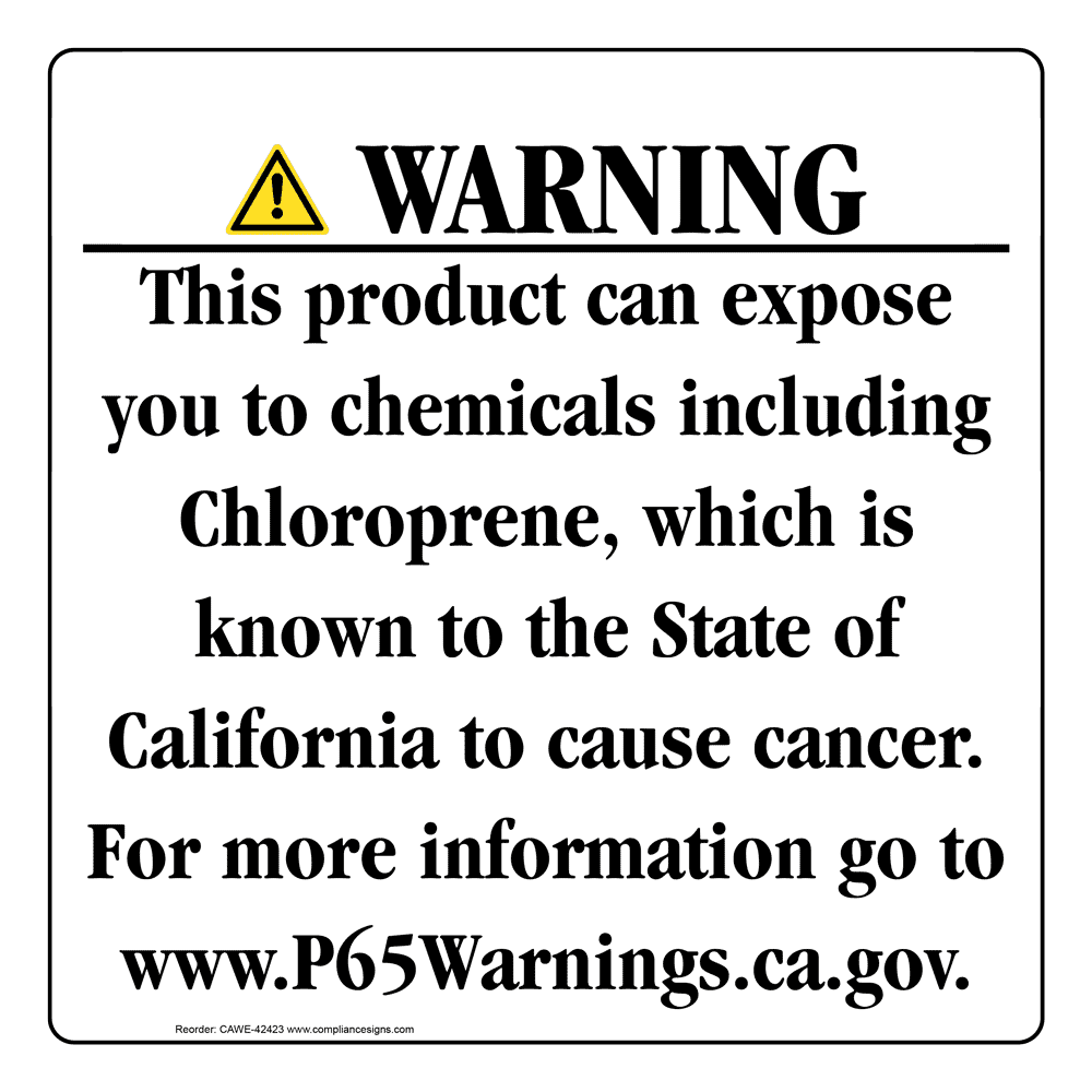 California Prop 65 Consumer Product Warning Sign CAWE-42423