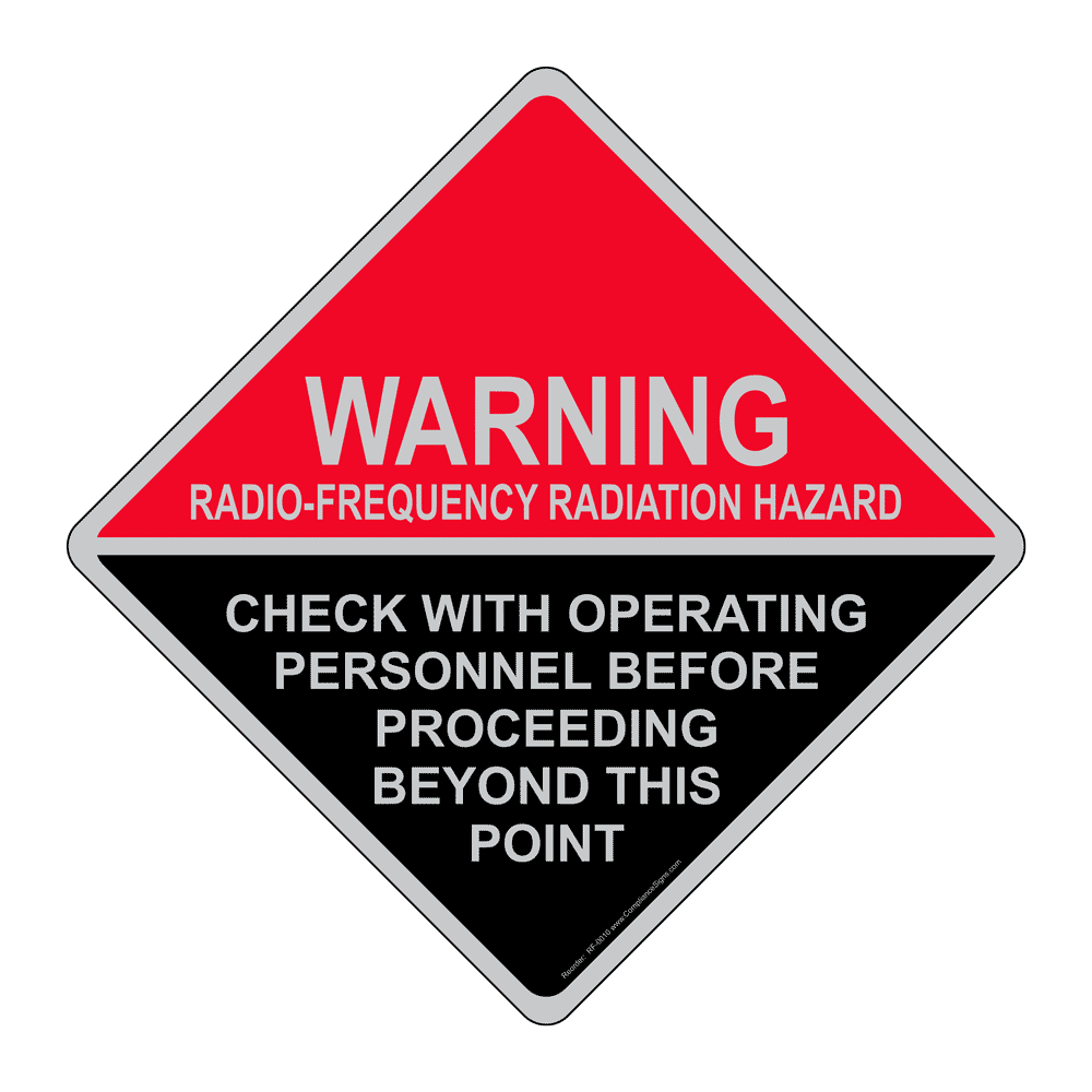 Warning Radio Frequency Radiation Hazard Sign RF-0010 Process Hazards