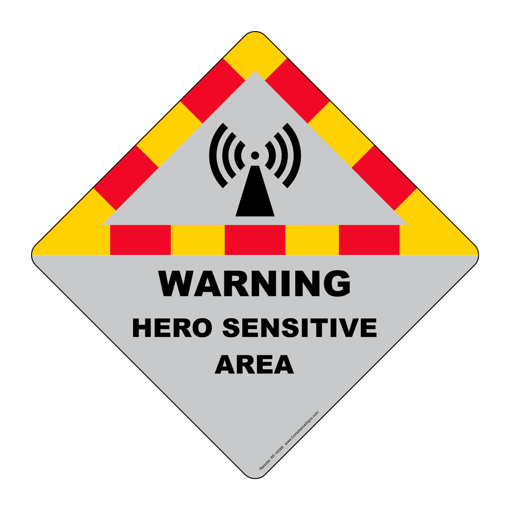 Warning Hero Sensitive Area Sign RF-16368 Process Hazards