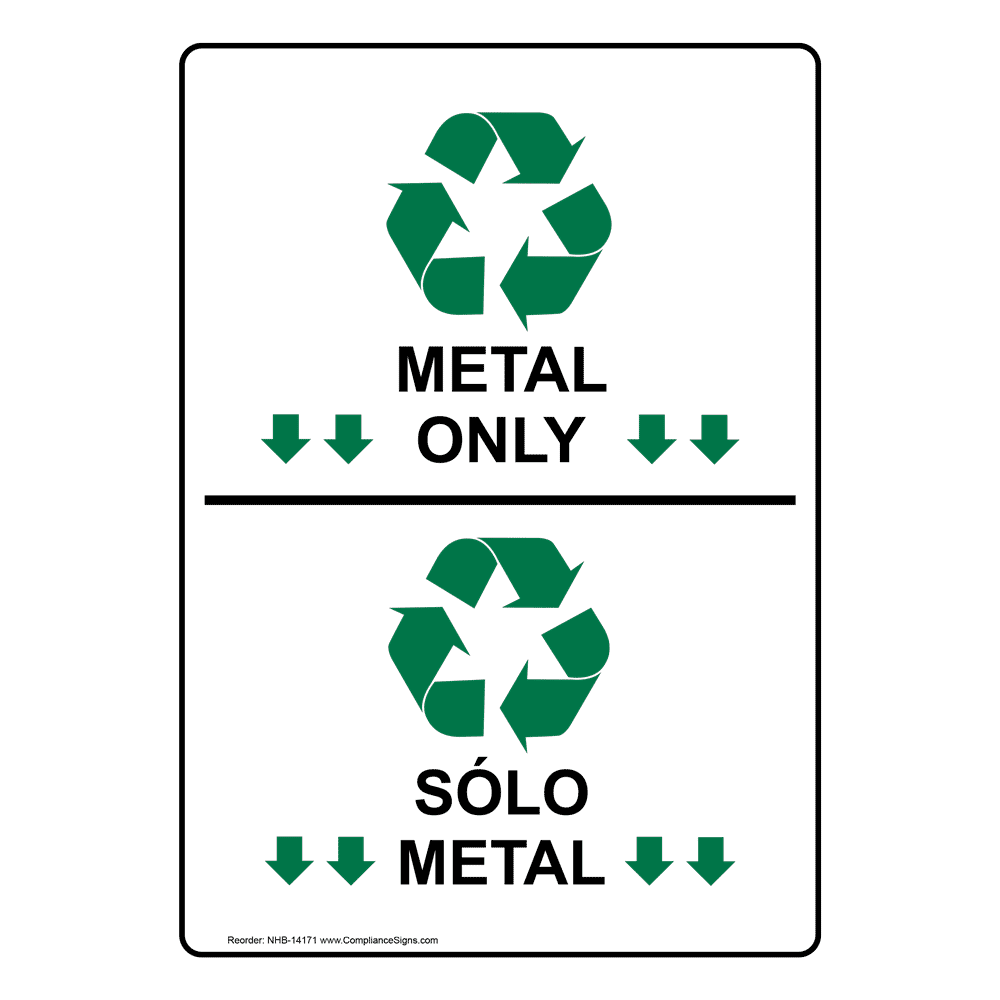 Metal Only Sign NHB-14171 Recycling / Trash / Conserve