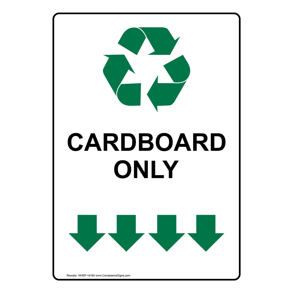 Portrait Cardboard Only Sign With Symbol NHEP-14160