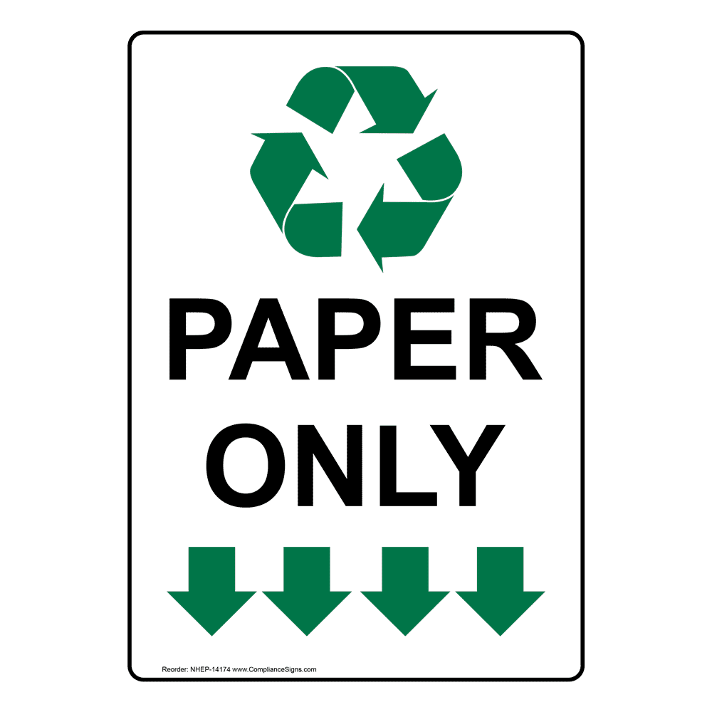 Portrait Paper Only Sign With Symbol NHEP-14174