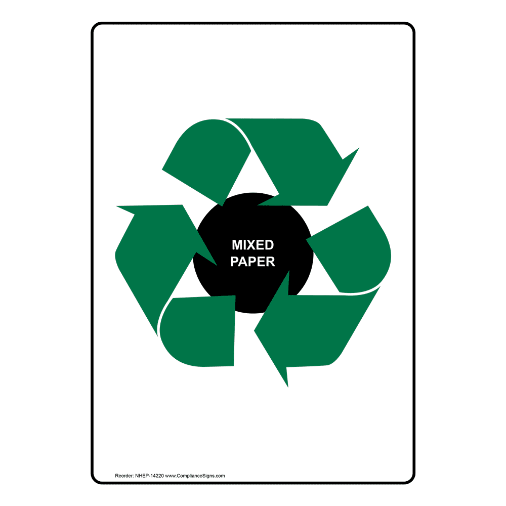 Portrait Mixed Paper Sign With Symbol NHEP-14220