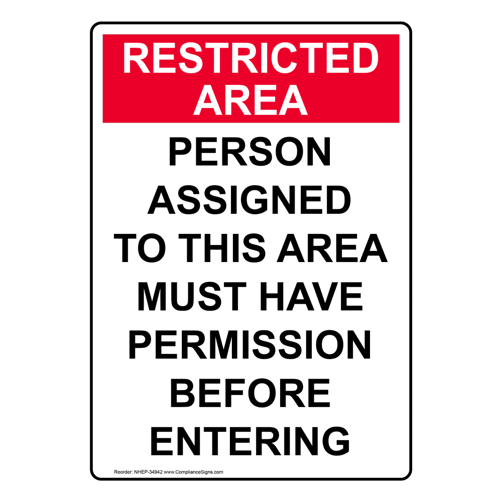 Portrait Staff Only Beyond This Point Sign NHEP-34946