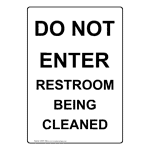 Restroom Being Cleaned Safety Signs from ComplianceSigns.com