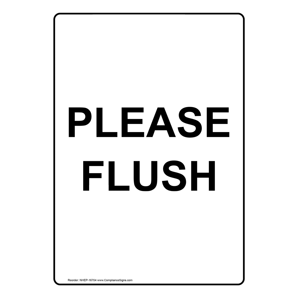 Portrait Please Flush Sign NHEP-16704