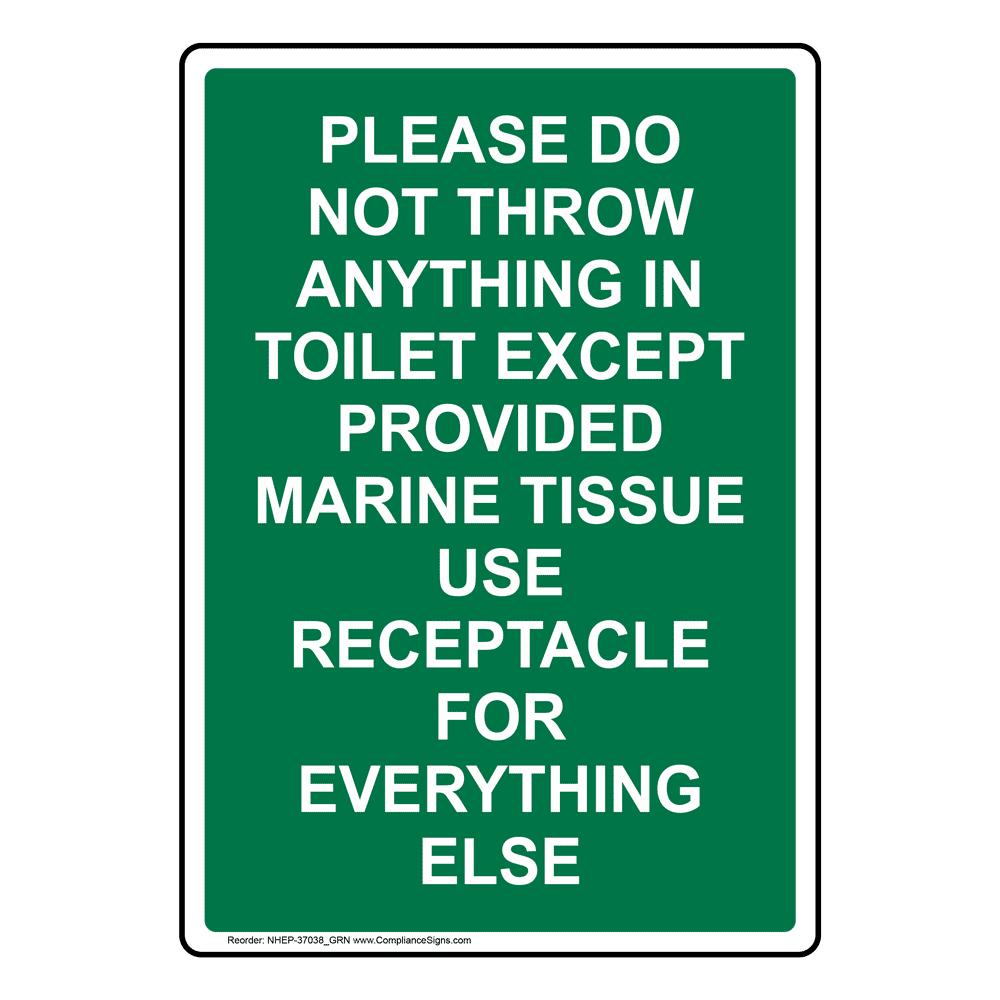 Portrait Please Do Not Throw Anything In Sign NHEP-37038_GRN