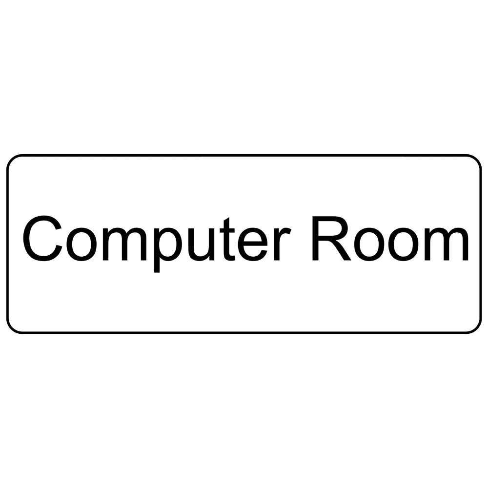 Computer Room Black on White Engraved Sign EGRE-280-BLKonWHT Room Name